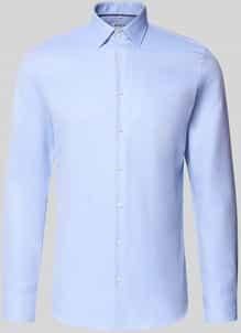 Jake*s Slim Fit Businesshemd mit Strukturoptik