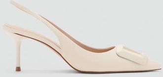 Mango Lackleder-Pumps ecru - Damen - 35 - MANGO