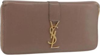 Saint Laurent Portefeuille Long Pre-owned - Femme - Pre-owned - Beige - Taille: ONE Size