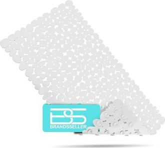 Brandsseller Tapis de Baignoire Anti-Glisse 70 x 35 cm Insert pour Baignoire Antid&eacute;rapant en PVC Aspect Pierre Rectangulaire - Blanc
