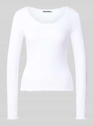 Review Longsleeve mit Spitzenbesatz und Rundhalsausschnitt