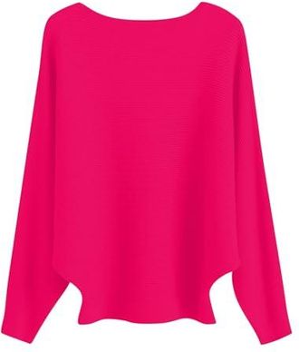 Generic Pull surdimensionné pour femme, tendance, grande taille, épaules dénudées, pull tricoté automne hiver pull côtelé baggy perte tricot habillé décontrac