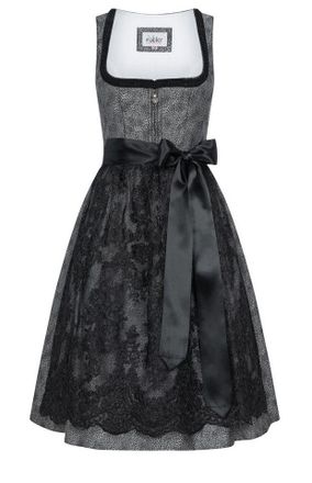 N&uuml;bler Trachtenkleid Midi Dirndl Leo in Silber von N&uuml;bler