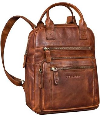 STILORD Zane Premium Sac &agrave; Dos de Loisirs en Cuir Pour Dames Moyen-Grand - Id&eacute;al Comme Sac &agrave; Dos de Voyage Avec Support Pour Trolley - 12 Pouces, Couleur:bran