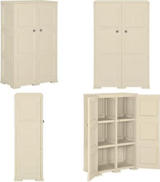 vidaXL Kunststoffschrank 79x43x125 cm Holzdesign Angora-Weiß - Aufbewahrungsbox - Garderobe - Schuhregal - Wohnzimmermöbel - Küchenorganisation - Home &