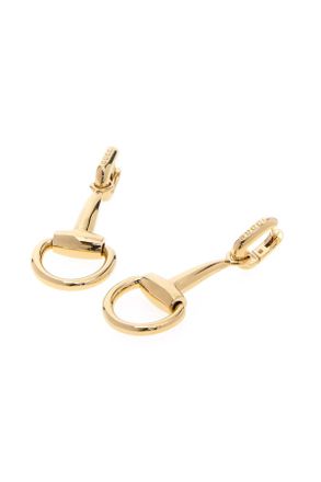 Gucci Gold Metal Horsebit Earrings - Gold