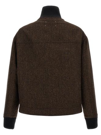 Maison Margiela Herringbone Wool Jacket - Brown