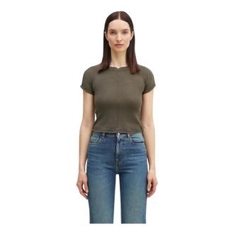 Ottolinger Zerrissener Leinen-T-Shirt - - Tops - Damen - Gr&uuml;n - M