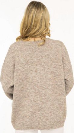 Zwillingsherz Strickpullover Dog Amour mit Hundemotiv, Rundhals, oversize, &uuml;berschnittene Schultern, Strick