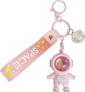 Generic Porte-cl&eacute;s avec lampe de coucher de soleil astronaute, projecteur de lumi&egrave;res de coucher de soleil, porte-cl&eacute;s pour &eacute;tiquettes de bagages, rose, taill