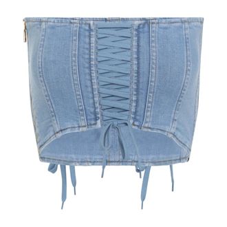 Elisabetta Franchi Denim Bustier Top - - Tops - Damen - Blau - L