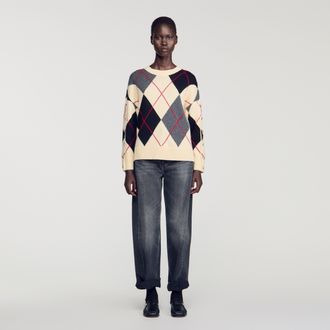 Sandro Pull polo motif argyle