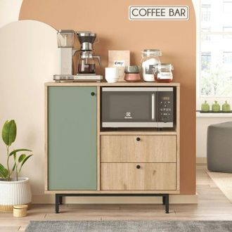 Pier Import Buffet de cuisine niche micro-ondes et 1 porte sauge JENA