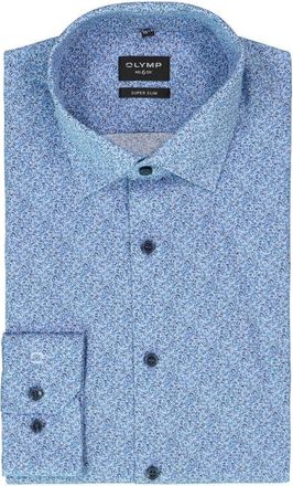 Olymp Herren Hemd blau gemustert