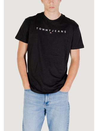 Tommy Jeans T-Shirt Linear Logo DM0DM20744 Schwarz Regular Fit