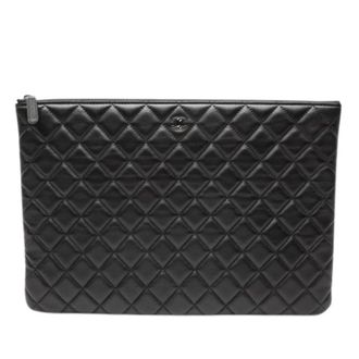 Chanel Pre-owned Quilted Lambskin Clutch - - Pre-owned - Damen - Schwarzk - ONE SIZE
