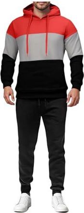 Generic Survêtement 2 pièces pour homme, ensemble de survêtement à capuche et jogging, ensemble décontracté pour sport de plein air, survêtement dautomne et d