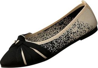 Generic Chaussures plates d&eacute;contract&eacute;es &agrave; bout pointu pour femme - &Eacute;l&eacute;gantes - Respirantes - L&eacute;g&egrave;res et confortables - Avec noeud - Pour le travail et les vac