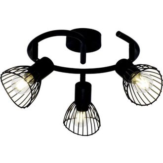 Brilliant lampe Elhi spot spirale 3flg noir 3x D45, E14, 40W, adapt&eacute;es aux lampes &agrave; suspension (non incluses) &Eacute;chelle a ++ &agrave; e T&ecirc;tes pivotantes