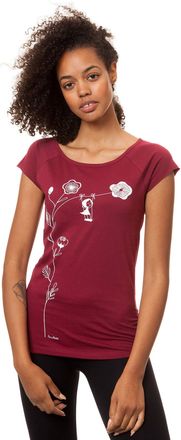 FellHerz Damen T-Shirt Schaukelm&auml;dchen Bio, Fair und Vegan (Dunkelrot, XL)