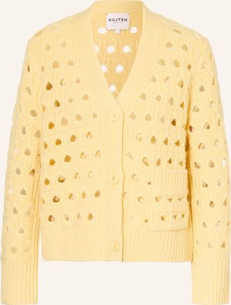 Kujten Kujten Strickjacke Leocadia Aus Cashmere gelb