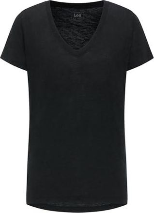 Lee T- Shirt à col en V, Black, S Femmes
