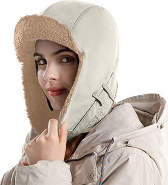 Generic Bonnet pliable fait à la main en laine chaude en coton tricoté pour femme - Chapeau coupe-vent pour entraînement par temps froid - Pour entraînement p