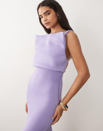 Asos Strukturiertes Camisole-Maxikleid in Violett-Lila