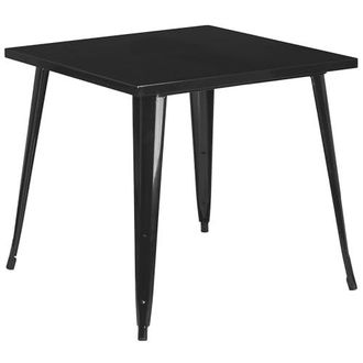 Flash Furniture Flash Meuble 80,6 cm carr&eacute; en m&eacute;tal Table dint&eacute;rieure/ext&eacute;rieure, M&eacute;tal, Noir, 31.75 W x 31.75 D x 29.50 H