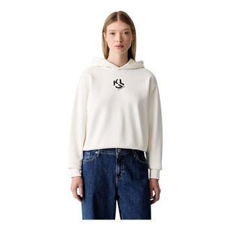 Karl Lagerfeld Femme, Sweatshirts et sweats &agrave; capuche, Beige, Taille: 44 FR SweaT-shirt &agrave; capuche