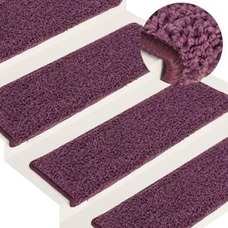 vidaXL Stufenmatten 15 Stk. 65 x 21 x 4 cm Dunkelviolett Rechteckiger Rand vidaXL