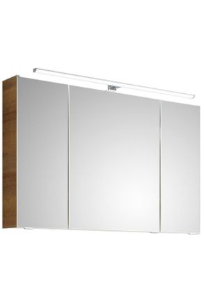 Xora Spiegelschrank Luga, Eiche, Metall, 6 F&auml;cher, 105x70x16 cm, Made in Germany, Badezimmer, Badezimmerspiegel, Spiegelschr&auml;nke