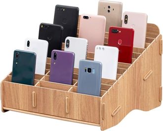 Generic 36-Raster-Telefon-Aufbewahrungsbox Aus Holz, Handy Aufbewahrungsbox, Organizer Mit Großer Kapazität und Praktischer Nutzung, Geeignet for Reparaturwer