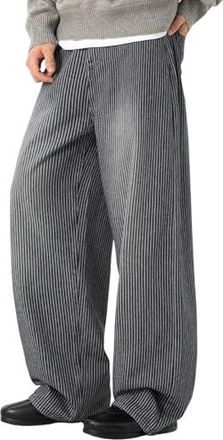 Generic Jean Homme Jeans Homme Jean Homme Regular Confortable Classique Ray&eacute; Lav&eacute; Coupe Droite - Poches Fonctionnelles, Polyvalent avec Vestes, Id&eacute;al Toute Sa