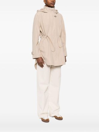 Fay Hooded Midi Parka Coat - Beige