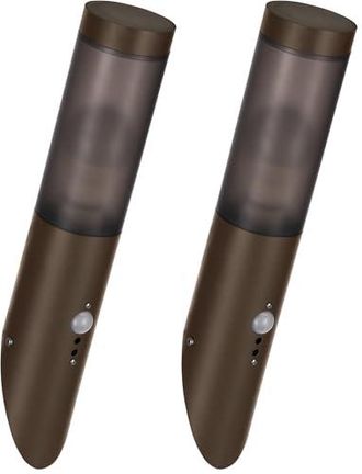 Eglo Au&szlig;enleuchte Helsinki, Wandleuchte au&szlig;en aus Edelstahl in Rostbraun, Wand Au&szlig;enbeleuchtung mit Bewegungsmelder, Au&szlig;enlampe mit E27 Fassung, IP44 (Pack