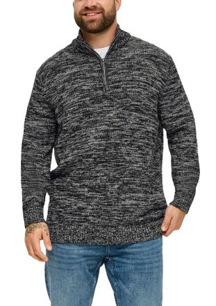 s.Oliver Big Size Herren Troyer Pullover Black, 5XL