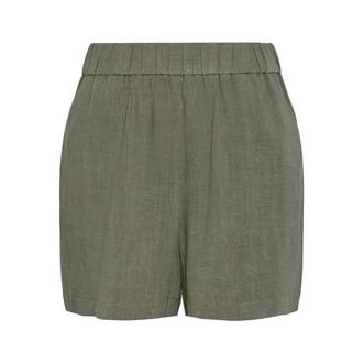 Pieces PCVINSTY HW Linen Shorts Noos Lin, Vert Lichen, S Femme