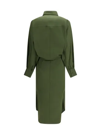 Givenchy Womens Poplin Shirt Dress Khaki Cotton