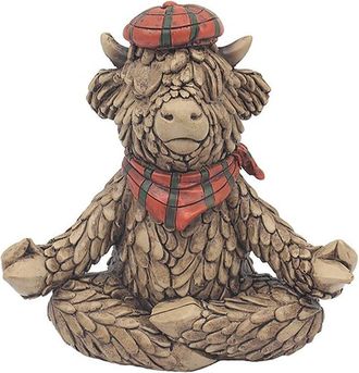 Lesser & Pavey Hughie Highland Cow Hughie Highland Cow Yoga Tartan Figuren & Ornamente f&uuml;r Zuhause und B&uuml;ro | Dekorative Wohnaccessoires Statuen f&uuml;r drinnen und drau