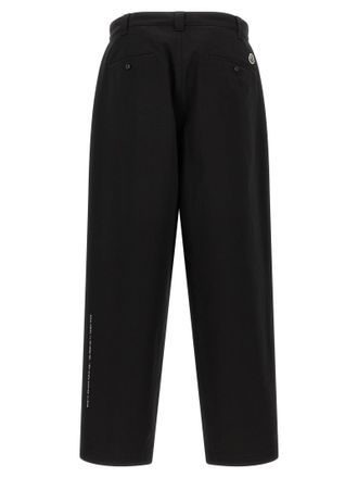 Moncler Pleated Cotton Gabardine Trousers - Black