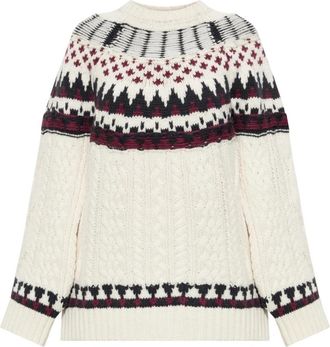 Akep Wollpullover mit dekorativem Strickmuster - - Knitwear - Damen - Beige - M