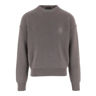 Giorgio Armani Wollpullover mit Logo - - Knitwear - Herren - Grau - M