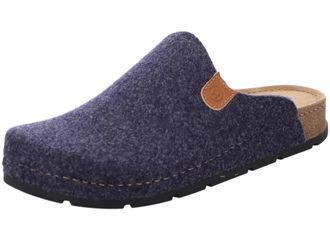 Rohde Herren Pantoffel Memoryfu&szlig;bett Hausschuh recycelter Softfilz H.Soave 6751, Gr&ouml;&szlig;e:44 EU, Farbe:Blau
