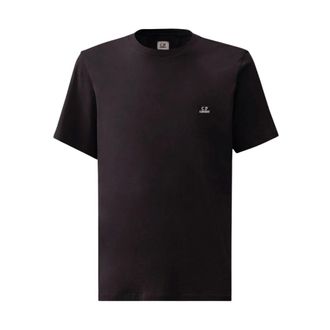 C.P. Company C.p. Company, Homme, Tops, Bleu, Taille: M T-shirt &agrave; Manches Courtes avec Logo Patch en Jersey 30/1