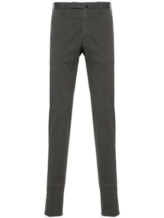 Incotex pantalon en coton &agrave; coupe fusel&eacute;e - Gris