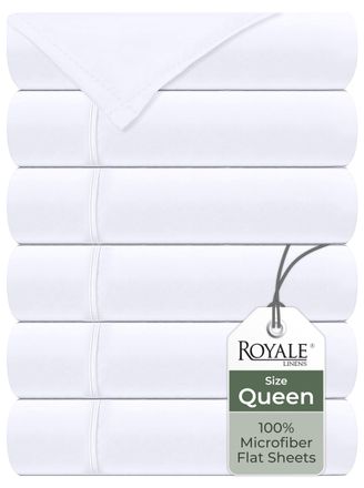 Royale Linens Bettlaken-Set, weiche 1800 Mikrofaser, Knitter- und schmutzabweisend, f&uuml;r Hotel, Massageliege, Krankenhaus, Wohnheim, Queen-Size-Bettlaken separat erh