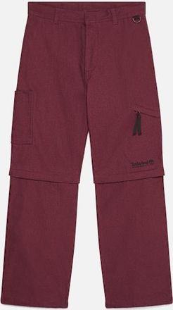 Timberland und HIGHSNOBIETY 2-in-1 Convertible Canvas Hose in Burgunderrot, Burgunderrot, Größe