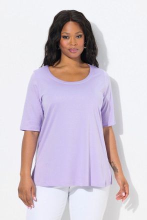 Ulla Popken T-Shirt Pima Cotton Shirt A-Linie Rundhals Halbarm