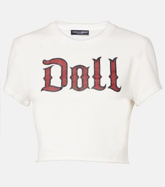 Dolce & Gabbana T-shirt raccourci imprimé en coton